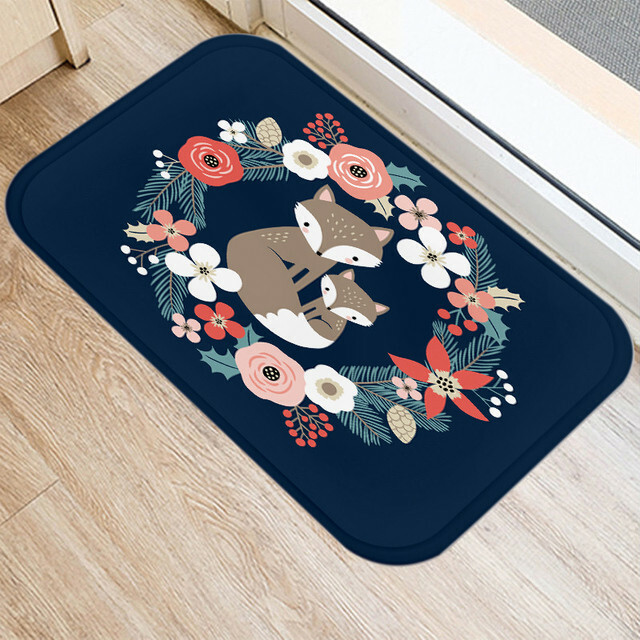 Cartoon fox Door Mat Indoor Hallway Balcony Mats Velvet Living Room ...