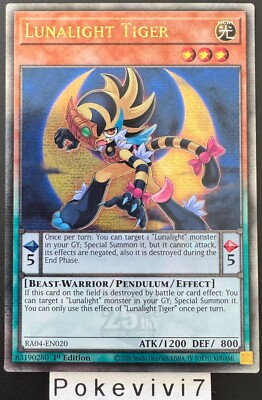 Carte YU-GI-OH! LUNALIGHT TIGER RA04-EN020 QCSR NEUF | eBay