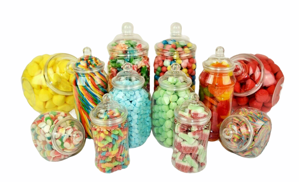 Plastic Sweet Storage Jars Victorian Style 12 Food Grade DIY Candy ...