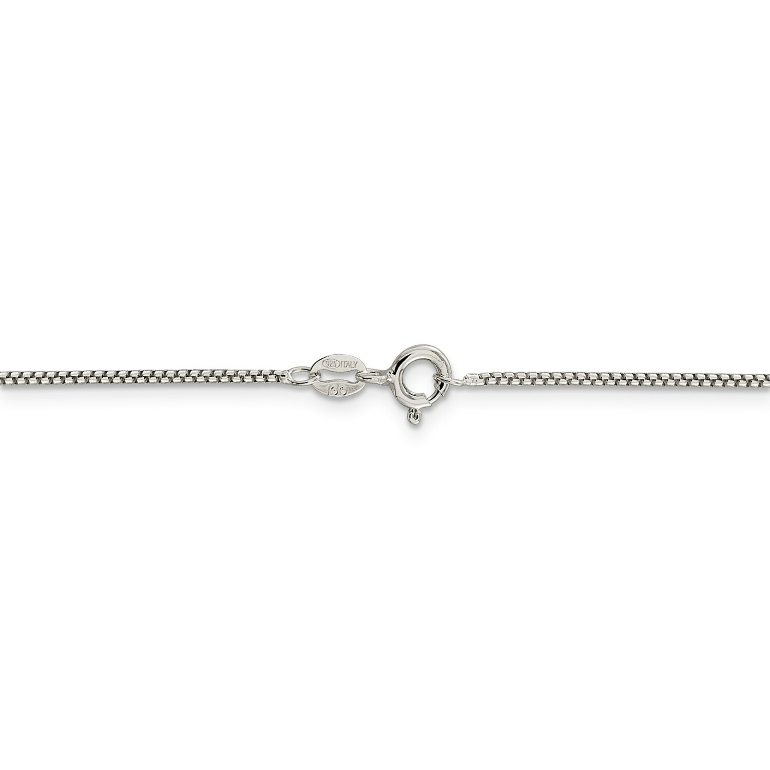 Sterling Silver Solid 1.25mm Round Box Chain w/ Spring Ring Clasp 16 ...