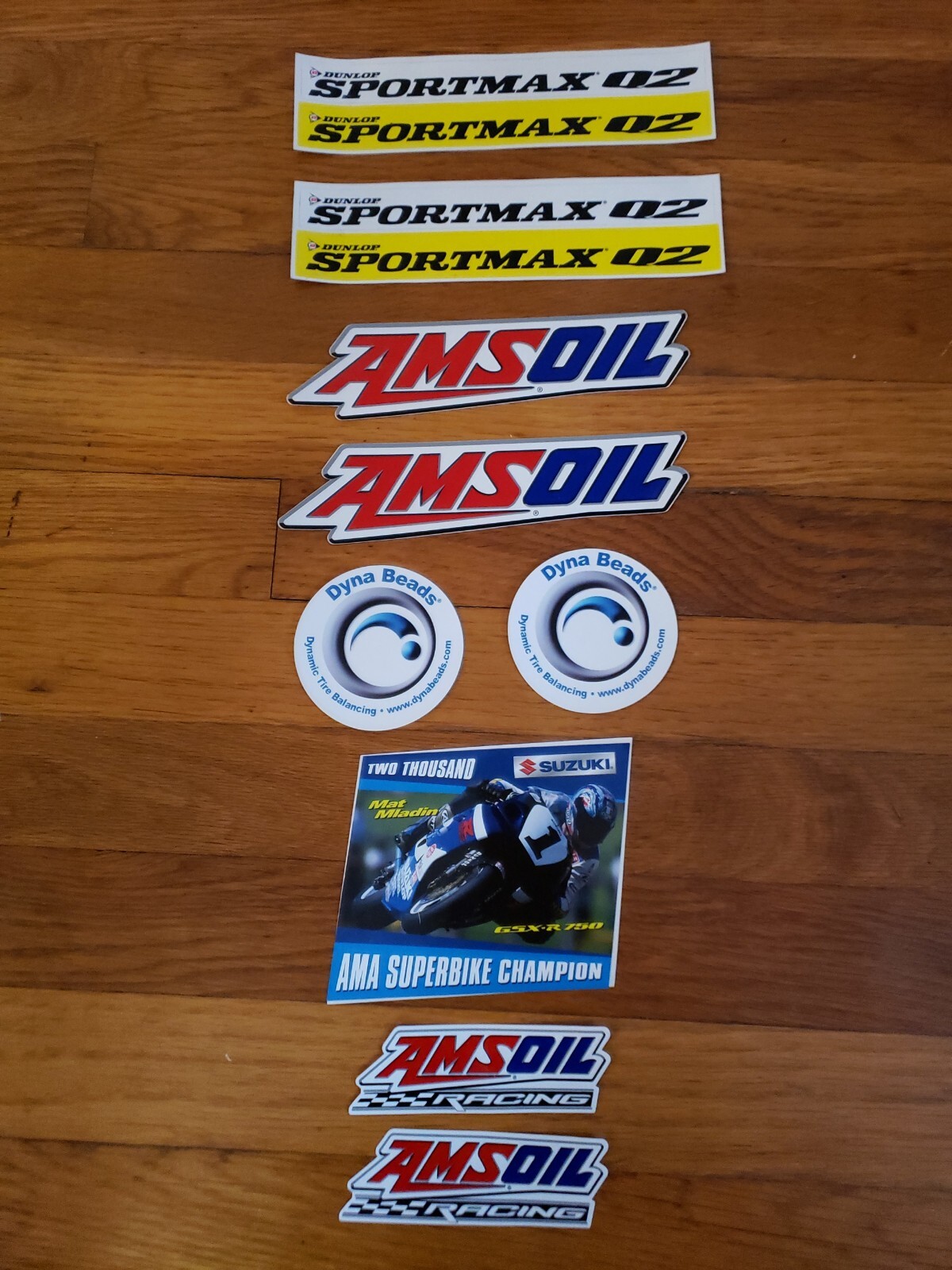 Dunlop stickers Amsoil stickers Dyna Beads GSXR Sportmax tire racer ...