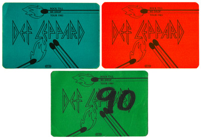 VERY RARE SET OF THRE DIFFERENT 1983 DEF LEPPARD PYROMANIA TOUR ...