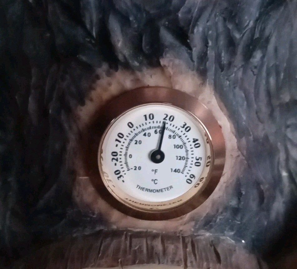 Vintage Black Bear Table Shelf Clock Thermometer Rustic Cabin Analog 12 ...