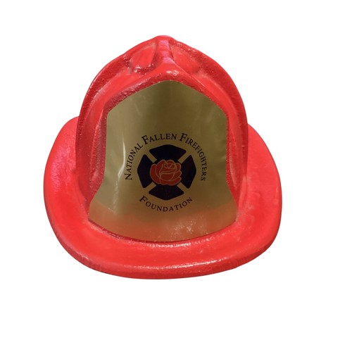 Vintage Cast Iron Red Firefighter Helmet 6" National Fallen ...