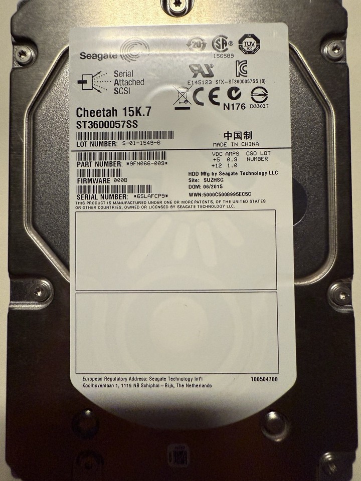 Seagate ST3600057SS Cheetah 15K.7 600 GB,Internal,15000 RPM,3.5" 9FN066 ...