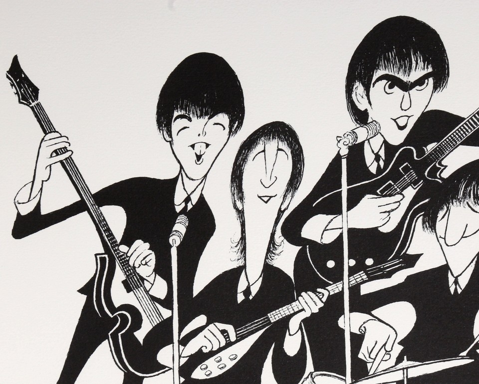 Al Hirschfeld, The Beatles - Ed Sullivan Show, Lithograph, signed and ...