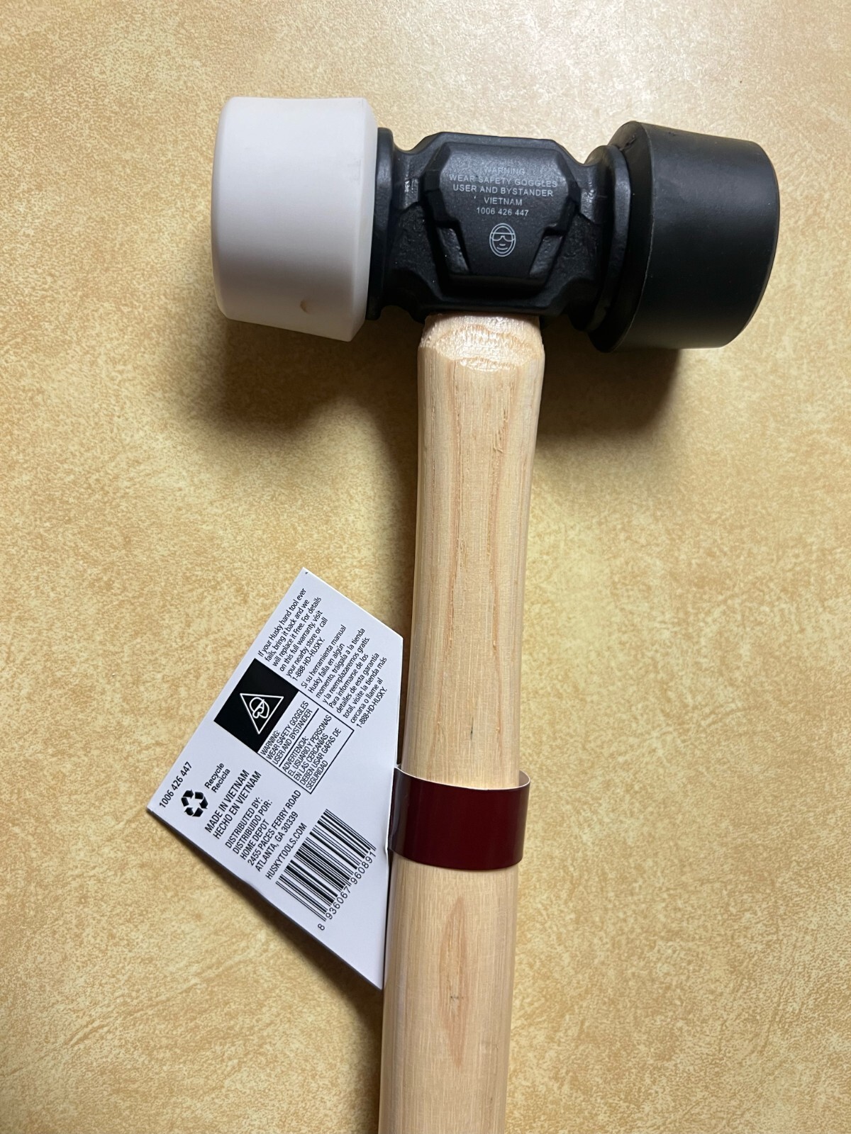 (4 pack) Husky 24 oz. Hickory 2-Sided Soft Face Mallet | eBay