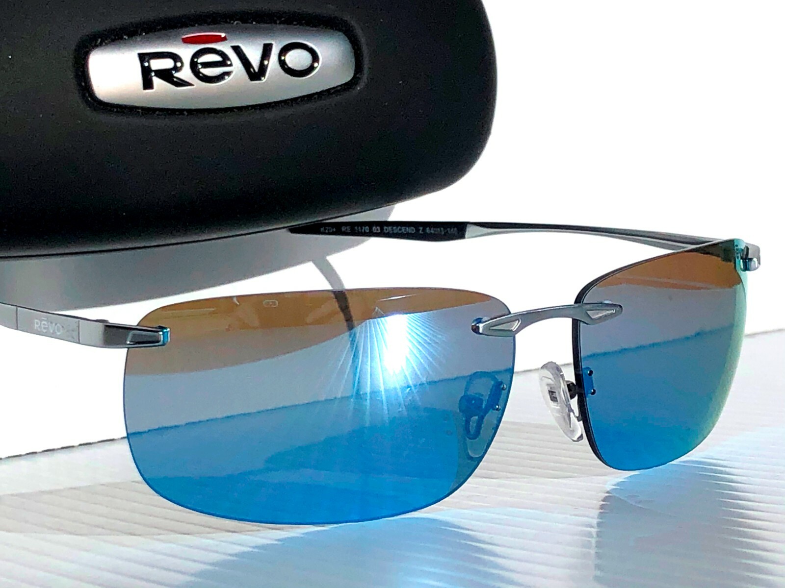 NEW* REVO DESCEND Z Metal Satin Chrome POLARIZED Blue Water Sunglass ...