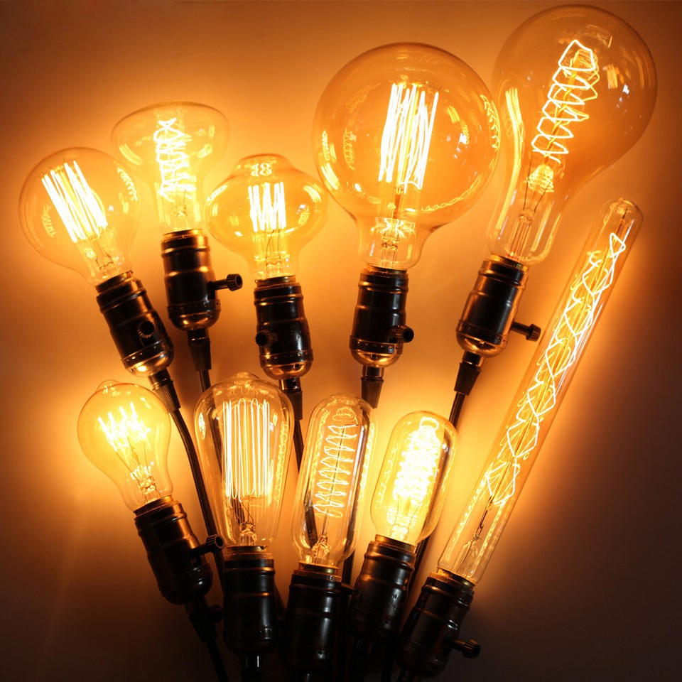 E27 Screw Vintage Retro Filament Edison Tungsten Light Bulb Antique ...