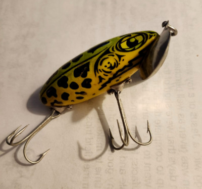 Vintage Arbogast Jitterbug Fishing Lure, Green, Yellow & Black | eBay