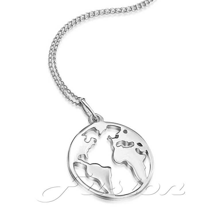 World Globe Pendant Locket Necklace
