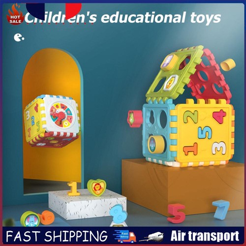 6 in 1 Early Learning Building Blocks Baby Activity Clock Math Kit for ...