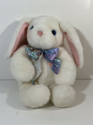 Hallmark Little Springer White Bunny Pink Lined Ears Blue Eyes 6 Inch ...