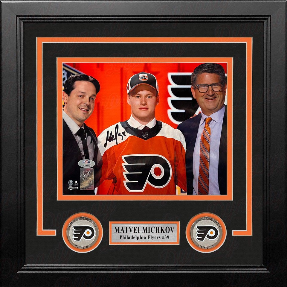 Matvei Michkov 2023 Draft Philadelphia Flyers Autographed 8x10 Framed ...