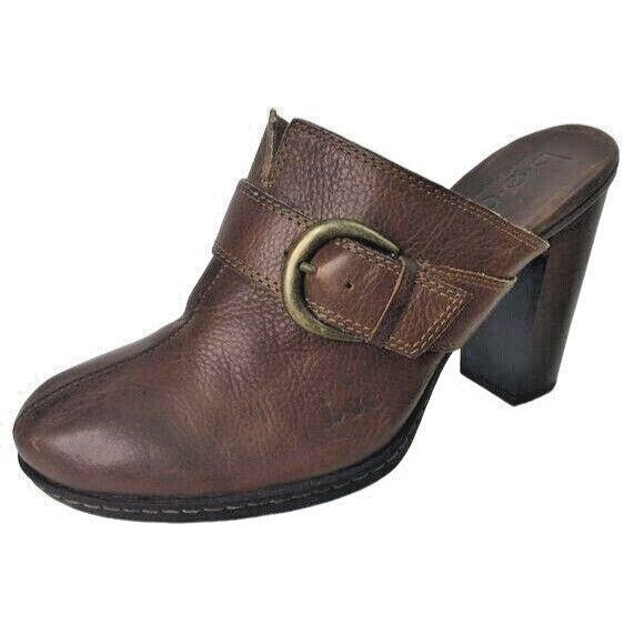 BOC Born Concepts Split Toe Buckle Mule Clog Heels Size 8 Chestnut ...