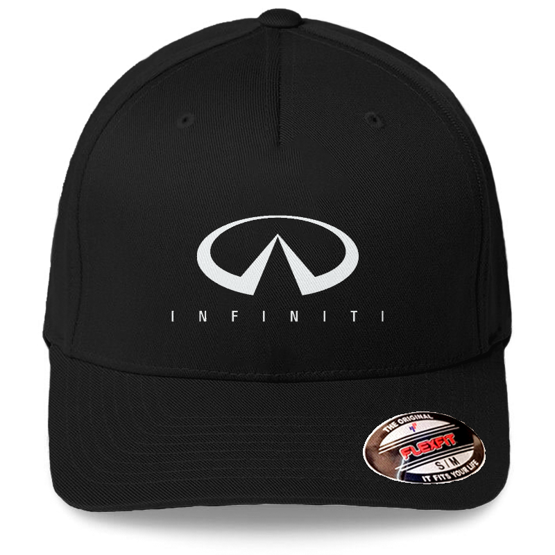Infiniti Logo on Black Flexfit Brand Hat Baseball Cap Printed Emblem S ...
