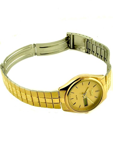 PULSAR v960 6140 Gold TONE Base Metal Bezel Stainless Steel Quartz ...