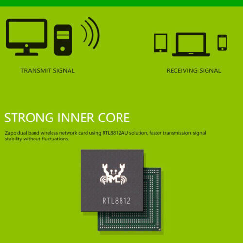 Wireless WiFi Adapter 1200Mbps USB3.0 Dongle RTL8812AU Chipset 5GH Card ...