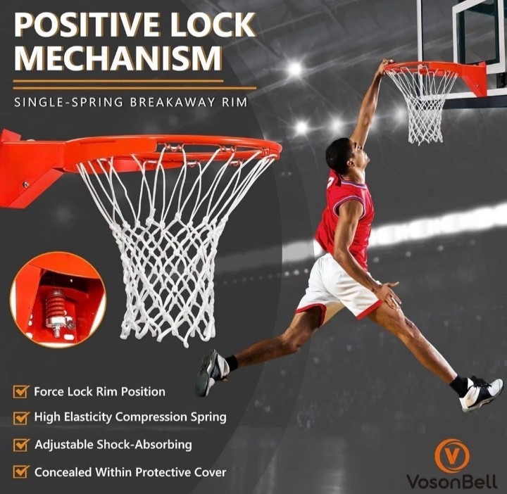 Basketball Rim Replacement Single Spring Breakaway Basketball Hoop Rim ...