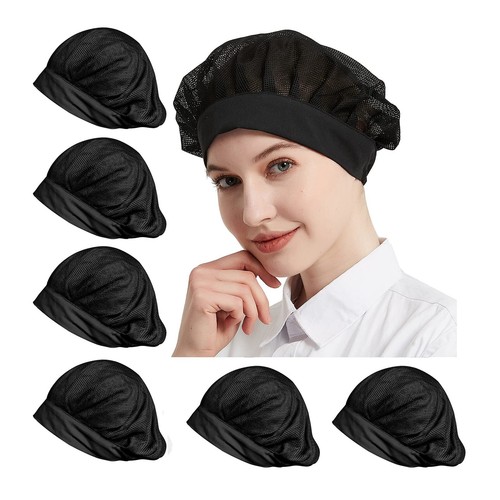 6 Pack Adjustable Chef Cap Mesh Cooking Hats Food Service Hair Nets ...