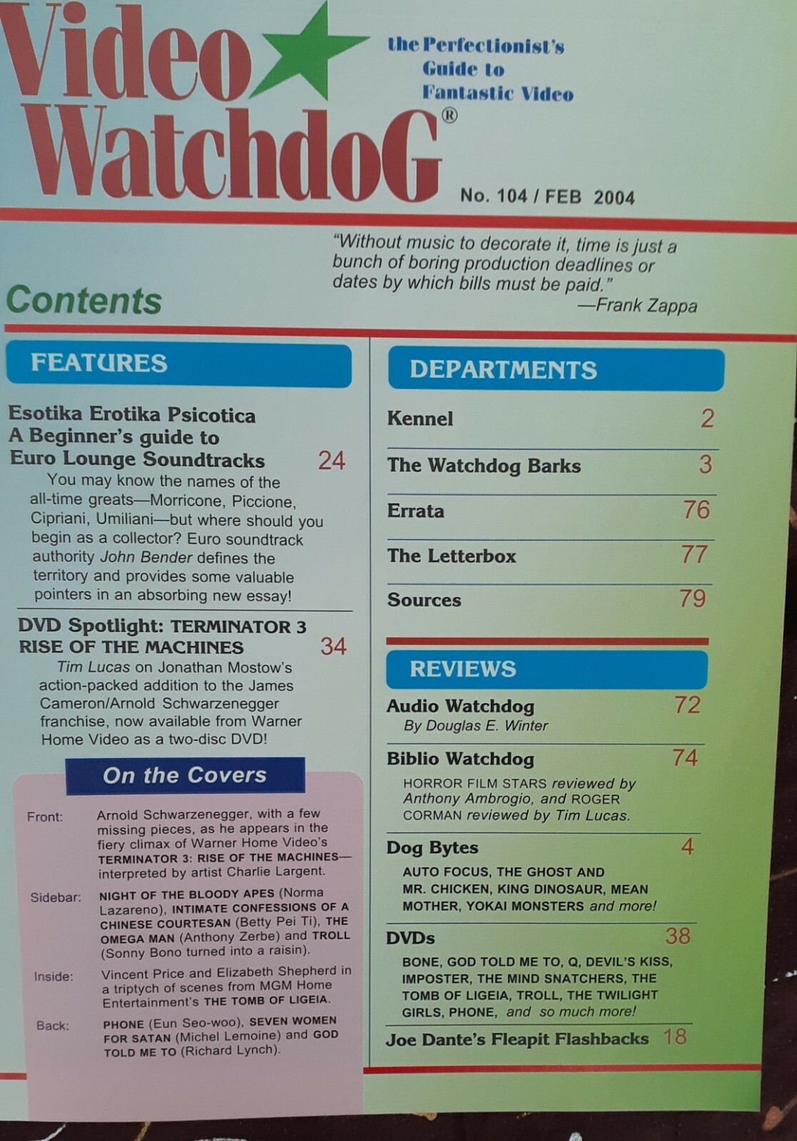 Video Watchdog Magazine # 104 (FEB 2004) (Terminator 2 / The Omega Man ...