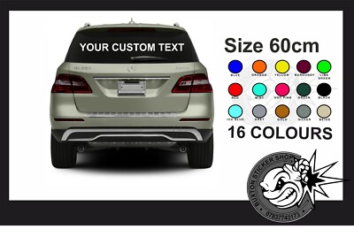2 x Personalised Rear Window Car Stickers Custom Vinyl Name Lettering ...