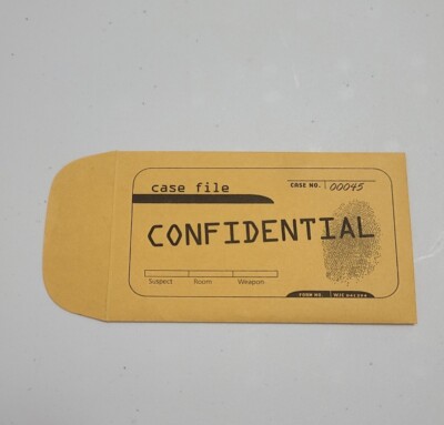 HASBRO CLUE GAME REPLACEMENT CONFIDENTIAL CASE FILE ENVELOPE 2002 00045 ...