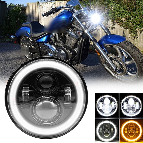 7" inch LED Headlights Hi/Lo Driving Bulbs For Yamaha Stryker XVS1300 ...
