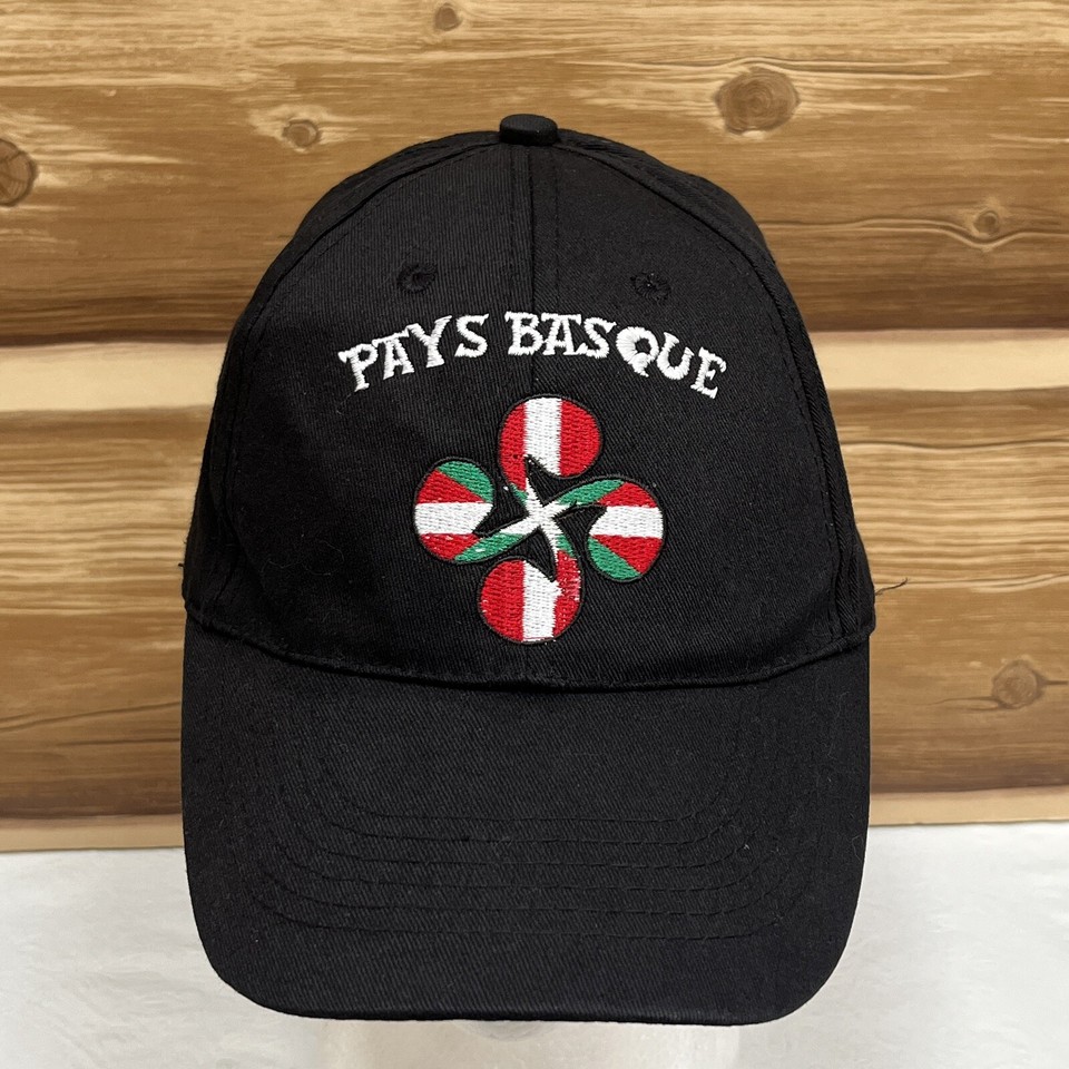 Pays Basque Hat Cap Strap Back Black Logo Outdoors Casual Adj Mens | eBay