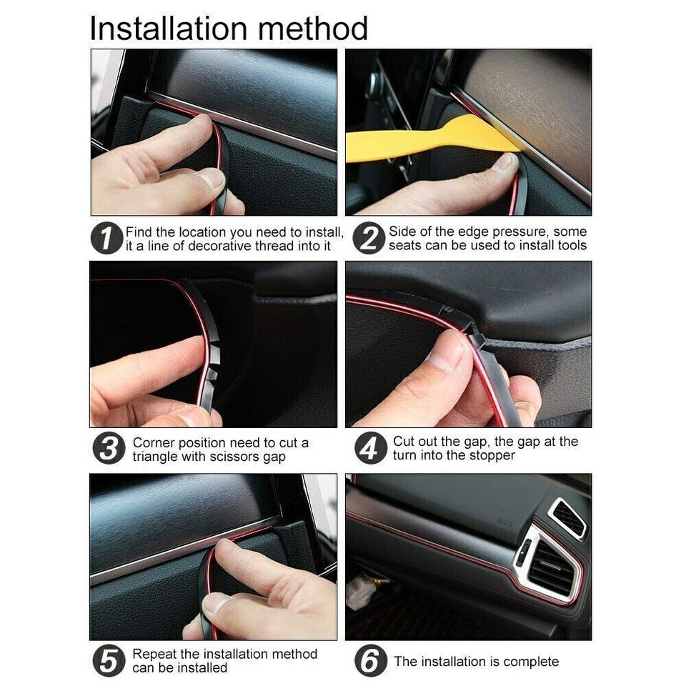 Universal Car Truck Door Gap Edge Line Strip Insert Edge Moldings Trim ...