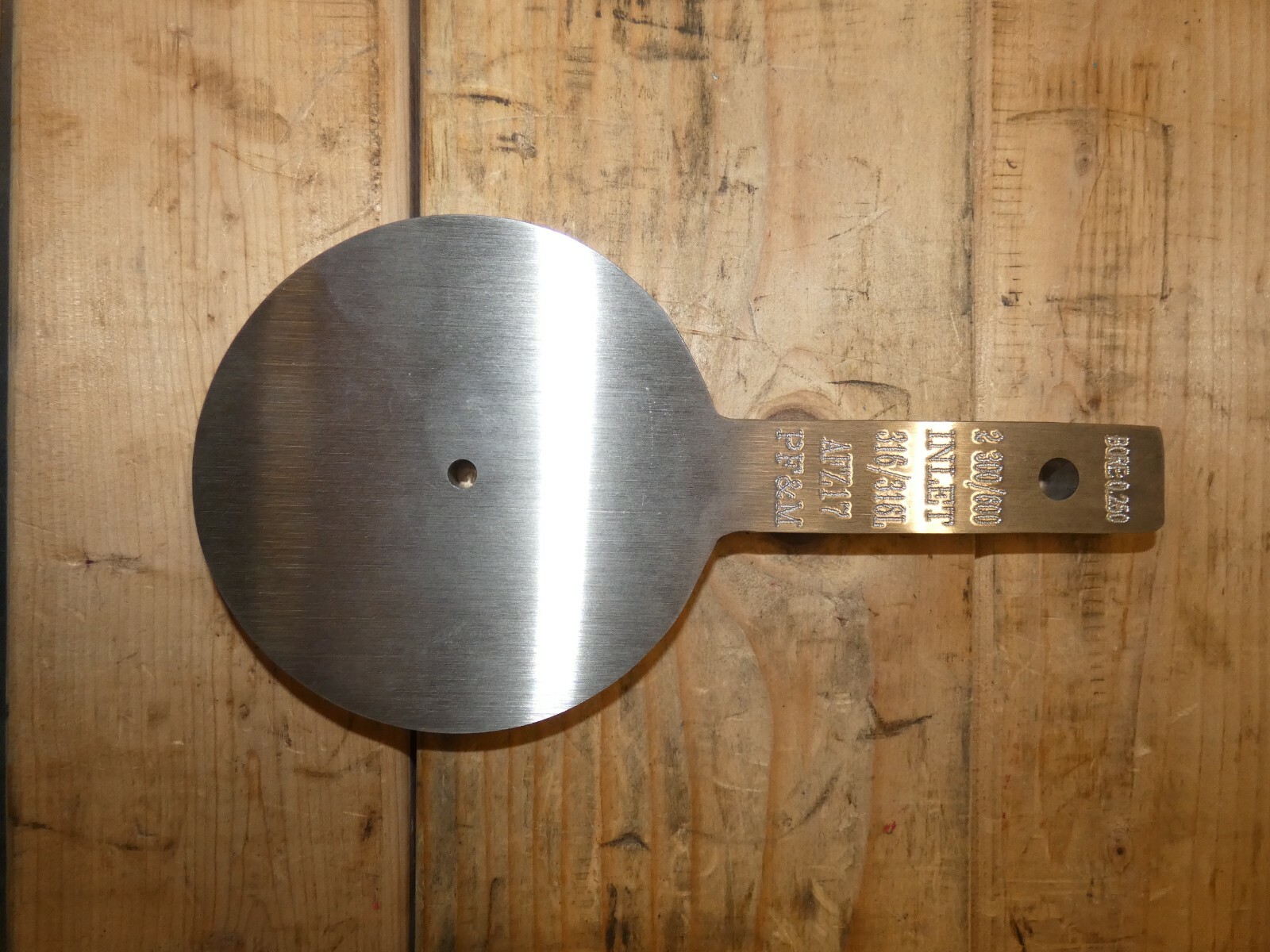 2" x .375" Paddle Type Orifice Plate with Bore, No Bevel, 316SS | eBay