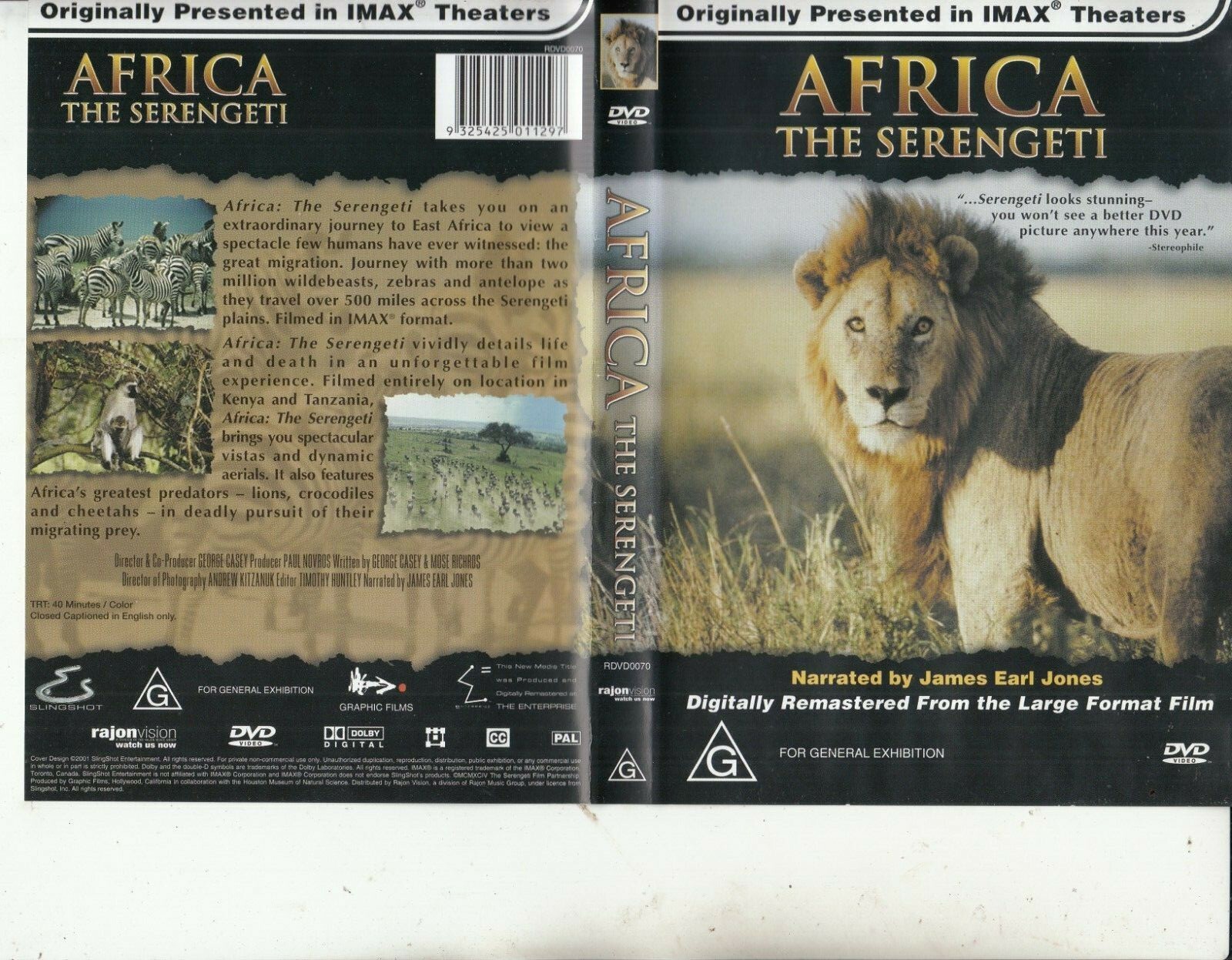 Africa The Serengeti-Originally Presented In Imax Theaters-2001-Imax ...