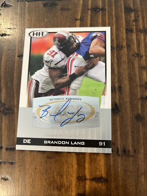 2010 Hit AUTO ROOKIE Brandon Lang RC #A92 Football Card (h) | eBay
