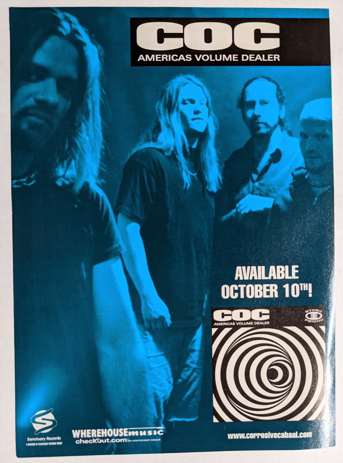 DISTURBED / DAVID DRAIMAN / COC / BAND MAGAZINE FULL PAGE PINUP POSTER ...