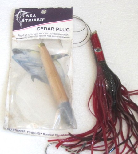 Vintage New Tuna Trolling Lures Sea Striker Cedar Plug & Striker Rig (A ...