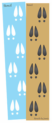 Border Stencil 2" Deer Track White Tail Hunt Rustic Lodge Animal Cabin ...