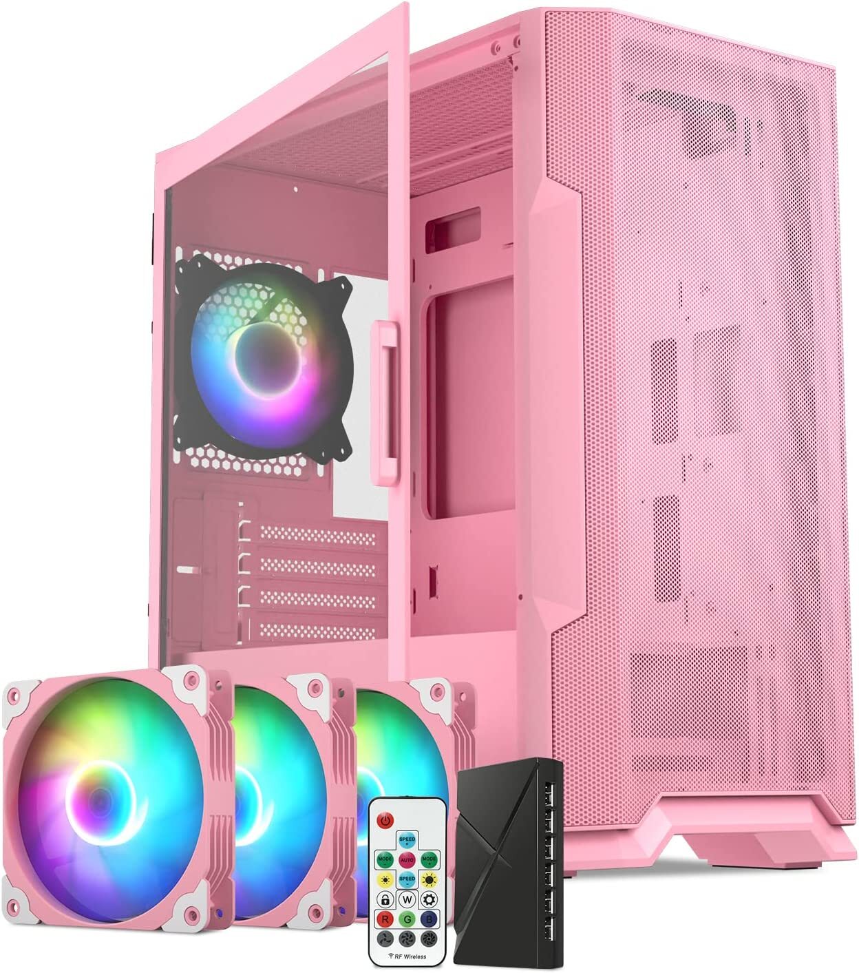 Vetroo M03 Pink Micro-ATX Gaming PC Case | Grelly USA