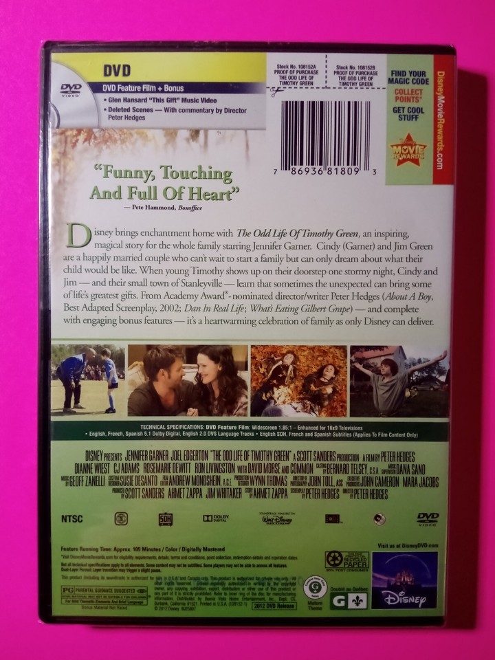 The Odd Life of Timothy Green (DVD, 2012) NEW 786936818093| eBay