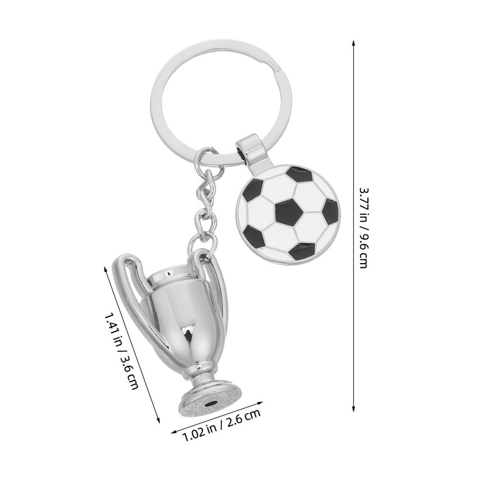 4 Pcs Sports Keychain Soccer Ball Championship Trophy Football Party ...