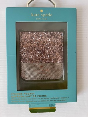 Kate Spade New York Rose Gold Sticker Pocket Smartphone Card Holder NIB ...