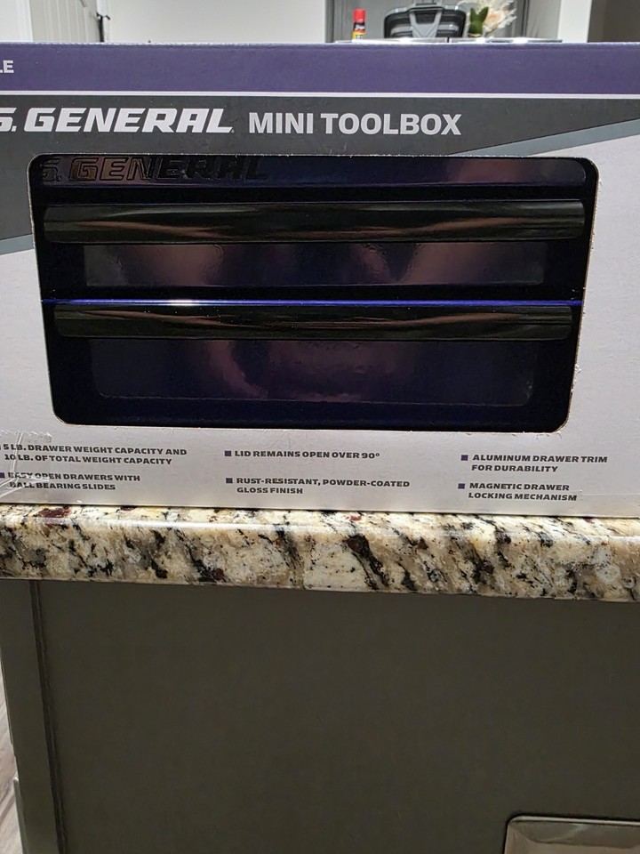 U.S. General Purple Mini Toolbox 2 Drawers Office Home Work NEW Harbor ...