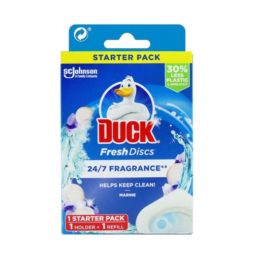 Duck Fresh Discs Toilet Cleaner Starter Kit, Marine, 1 Holder + 1 ...