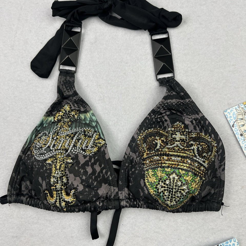 Sinful By Affliction Womens Y2K Miami Pyramid Bikini Size M/L NWT ...