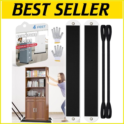 2 Set Heavy Duty Furniture Sliders with Pull Strap - Ideal for Carpet & Floors | eBay