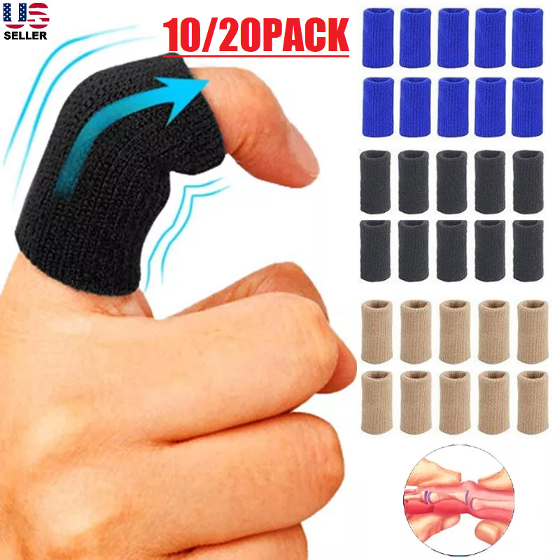 20×Finger Sleeves Splint Brace Compression Finger Support Pain ...