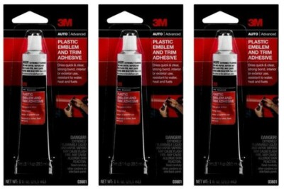 3M 03601 Plastic and Emblem Adhesive - Three 1 Oz Tubes | eBay