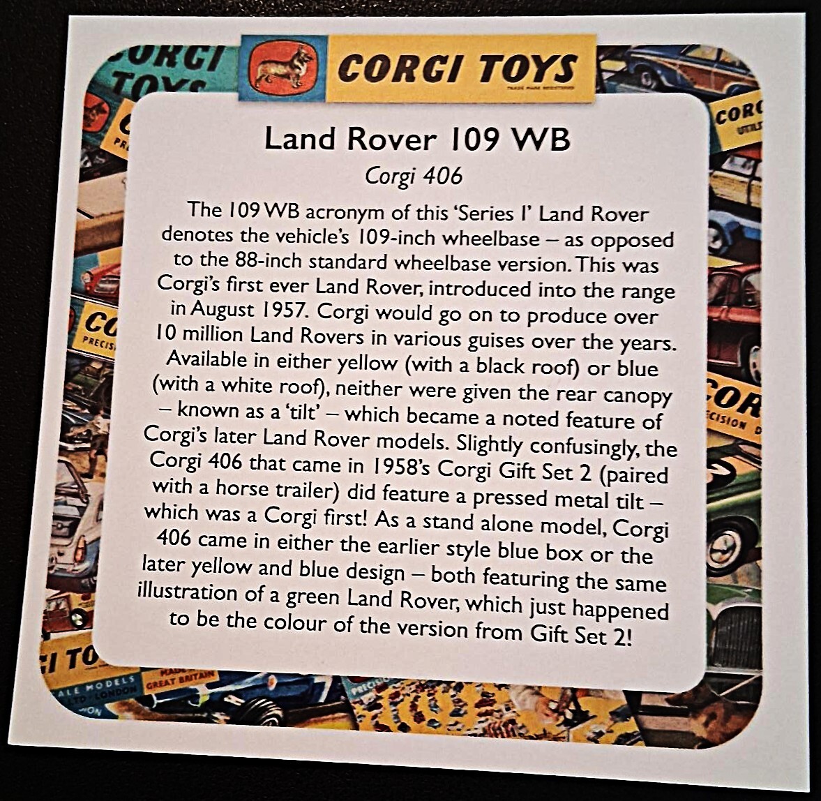 Corgi Model Club 406 - Land Rover 109 WB - 2025 Reissue + COA. | eBay UK