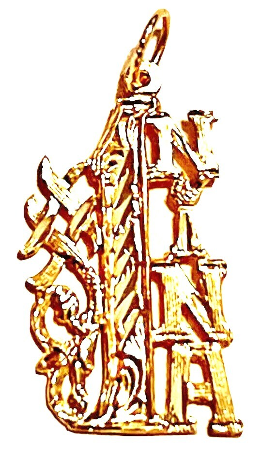 14K Yellow Gold " #1 NINA" Charm Pendant | eBay