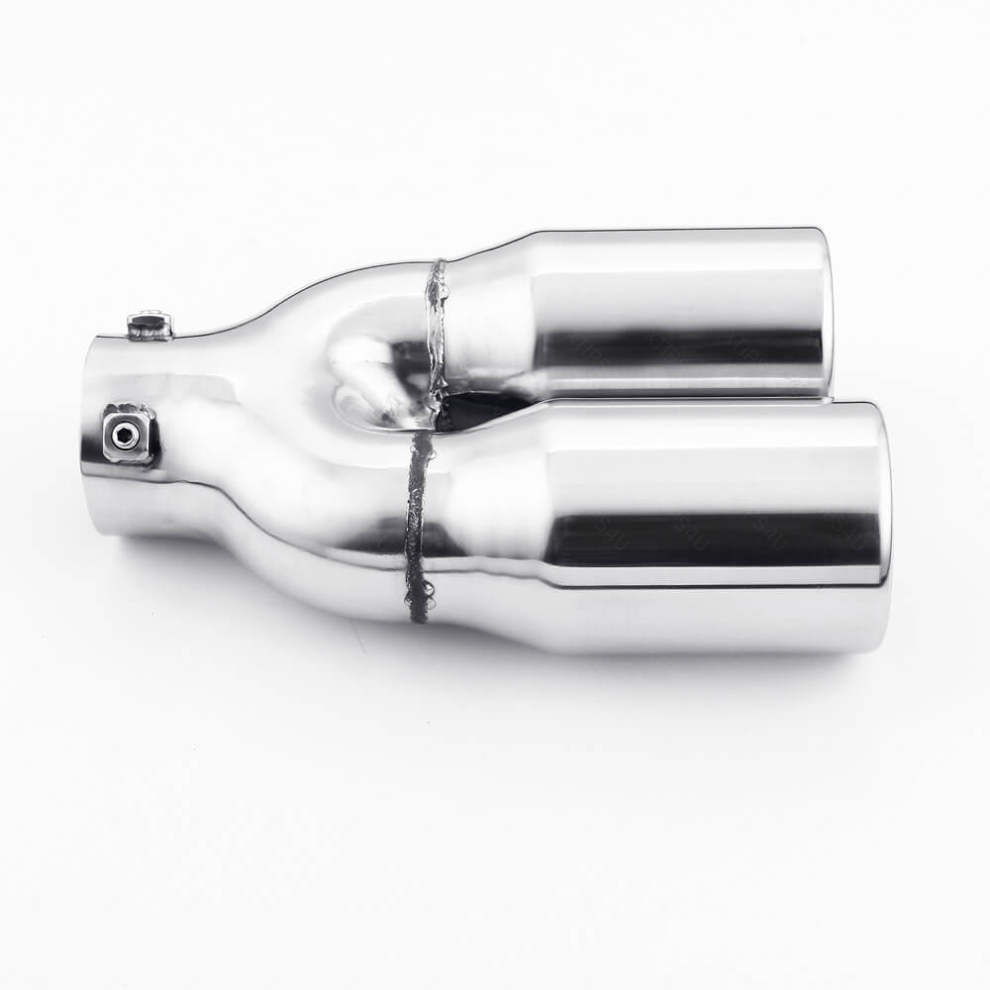 Pair Dual Exhaust Tips 3 inch Outlet Polished Stainless Steel Round ...