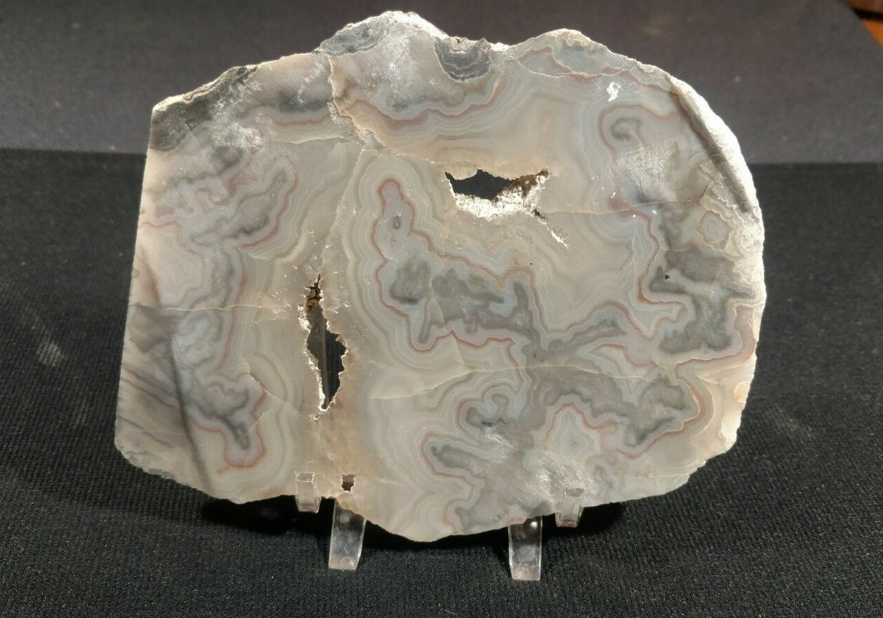 Missouri Lace Agate Slab 5.1 oz, red, white, gray banding | eBay